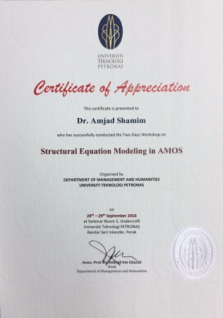 Two Days Workshop on Structural Equation Modeling in AMOS :: Dr. Amjad ...